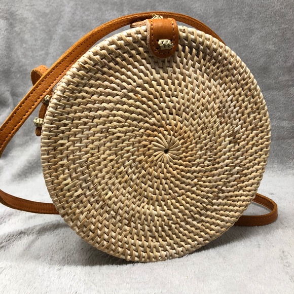 Bags | Authentic Bali Round Rattan Bag Natural Finish 8 | Poshmark